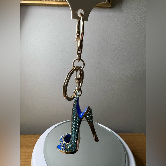 Accessories | Crystal High Heel Key Chain Or Bag Charm Blue | Poshmark